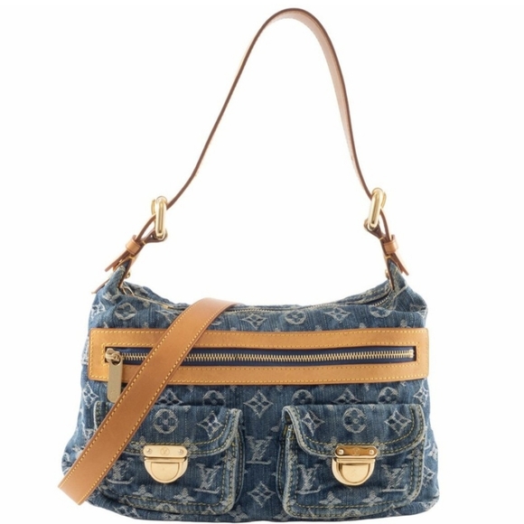 Bags | Louis Vuitton Pm Baggy Denim Monogram Shoulder Bag Pristine ...